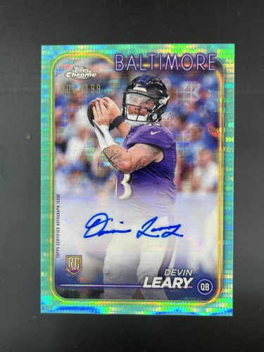 2024 Topps Chrome Devin Leary Aqua Sonar Refractor /199 Autograph RC ...