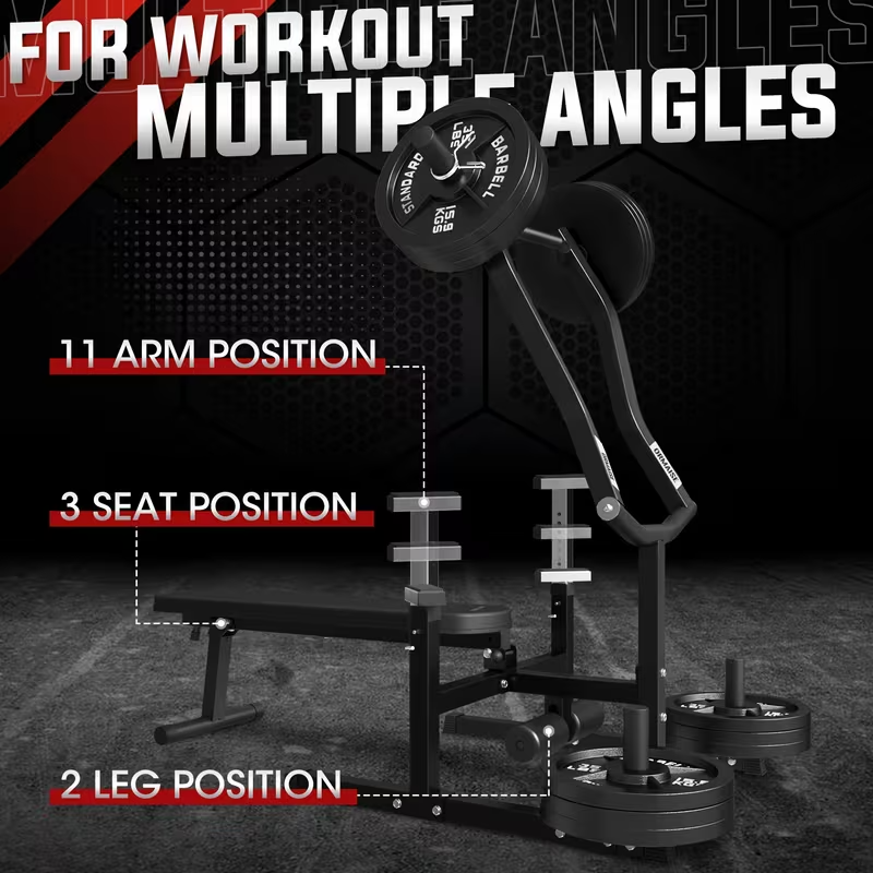 Bench Chest Press Machine Adjustable Flat Incline w/ Independent ...