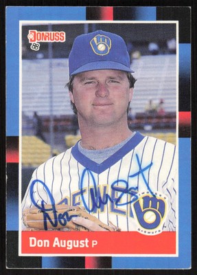 1988 Donruss Don August Auto Milwaukee Brewers #602 Card Signed | eBay