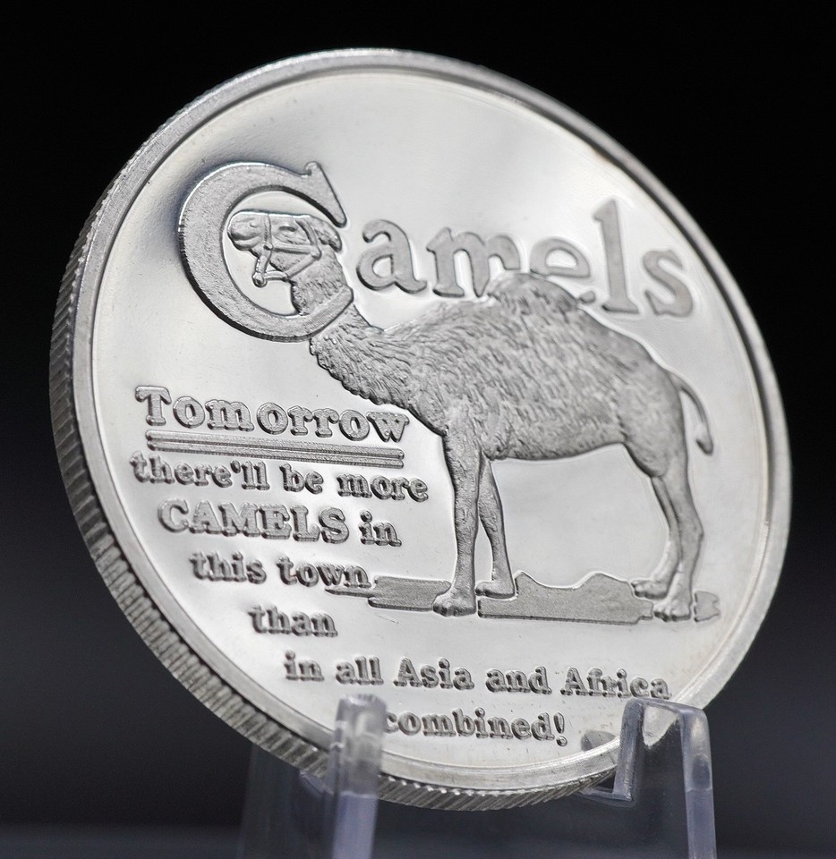Camels Cigarettes tobacco tobacciana RJ Reynolds 1oz 999 FINE Silver ...