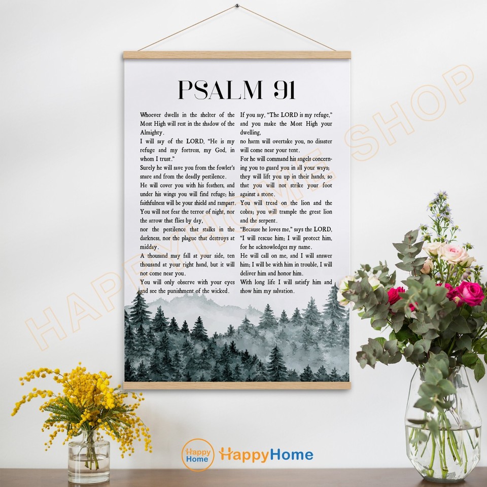 Psalm 91 NIV Bible Verse Wall Art He Who Dwells in the Shelter Print ...