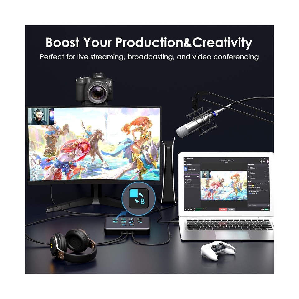 HDMI Live Stream Switcher, 4K 60HZ video capture card USB c HDMI to USB ...