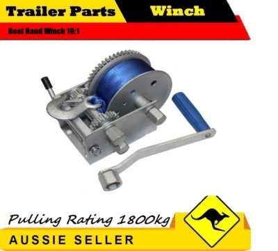 JSS 1800KG 3 SPEED Boat Hand Winch 10:1 CAR BOAT TRAILER 4WD HAND WINCH ...