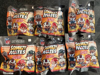 NFL 2025 Series 7 Squeezy Mates 6 Pack Lot Blind Bags Collectible ...