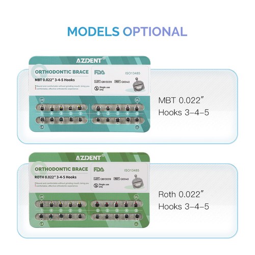 Dental Orthodontic Spherical Bracket Braces ROTH/MBT 0.022 Hooks 345 ...