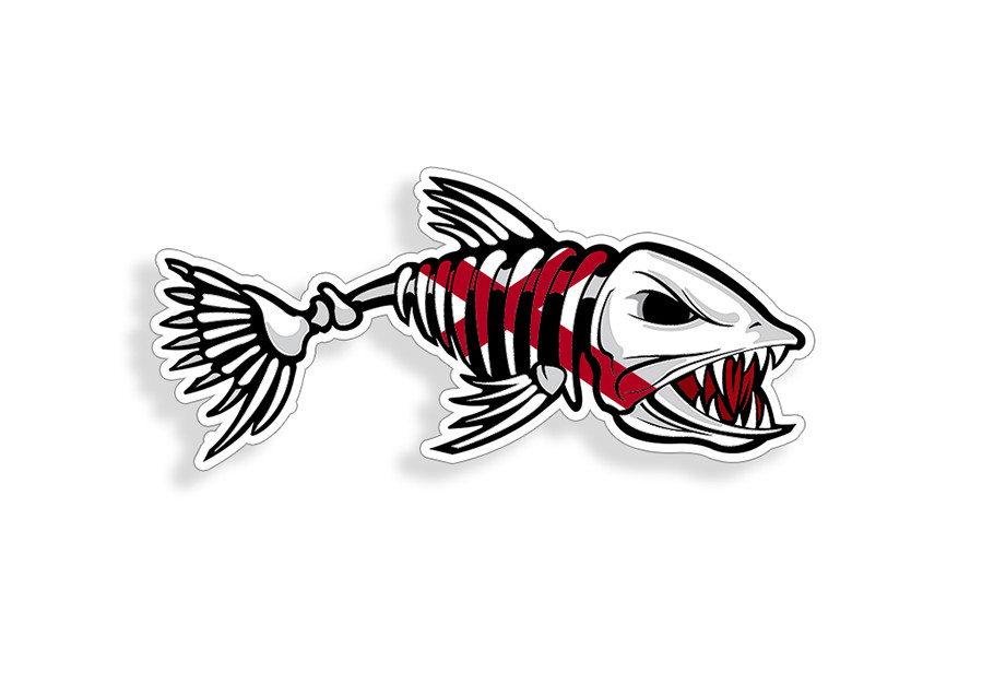 Alabama Bone Fish Sticker AL Flag Fishing Cup Car Vehicle Window Bumper ...