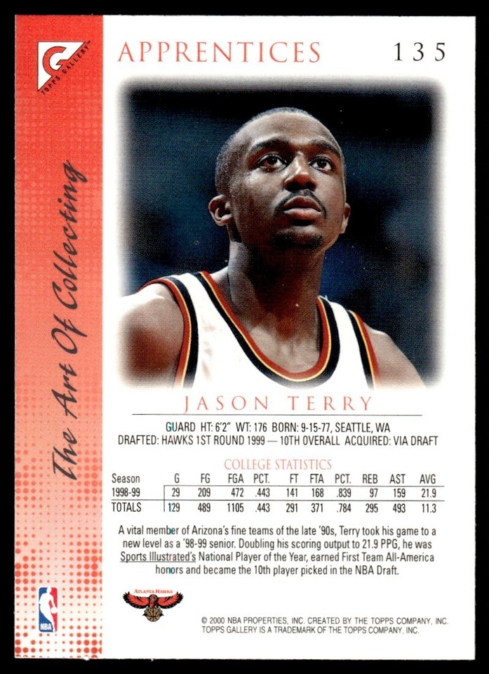 1999 Topps Gallery #135 Jason Terry - Atlanta Hawks - Rookie | eBay
