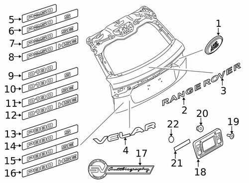 Land "RANGE ROVER" OEM 2017-2020 Velar Liftgate LR104328 LR107327 Both ...