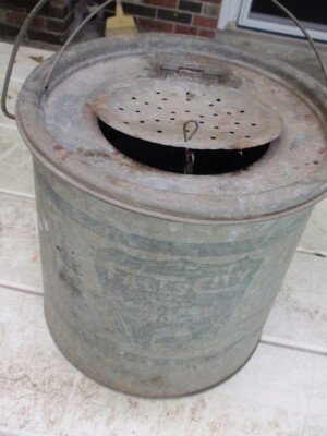 Vintage Falls City Galvanized 2 Piece Minnow Bucket & Plastic Cricket ...