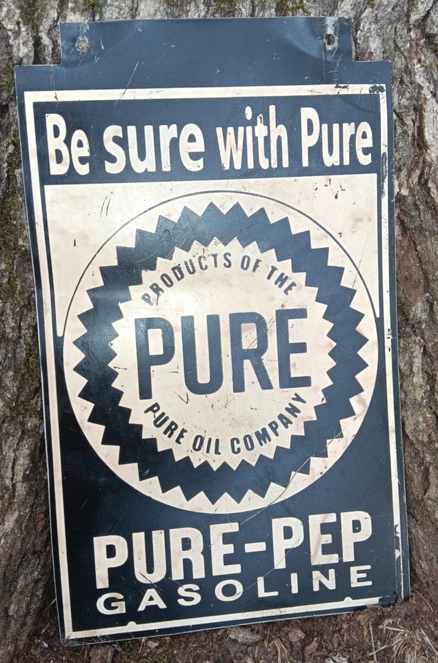 Vintage Gasoline Sign - Vintage Pure Oil Sign - Vintage Metal Sign with ...
