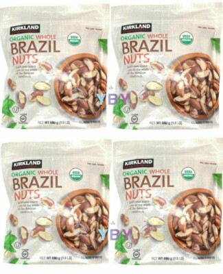 4 Packs Kirkland Signature Organic Whole Brazil Nuts 24 oz Each Pack ...