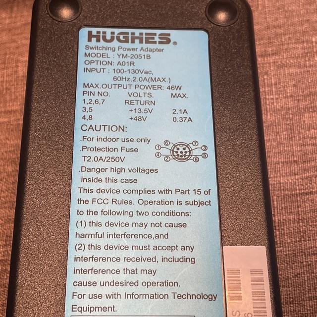 Hughes Ym-2051b Satellite Power Adapter for Hn1000/hn1100/hn9000 ...