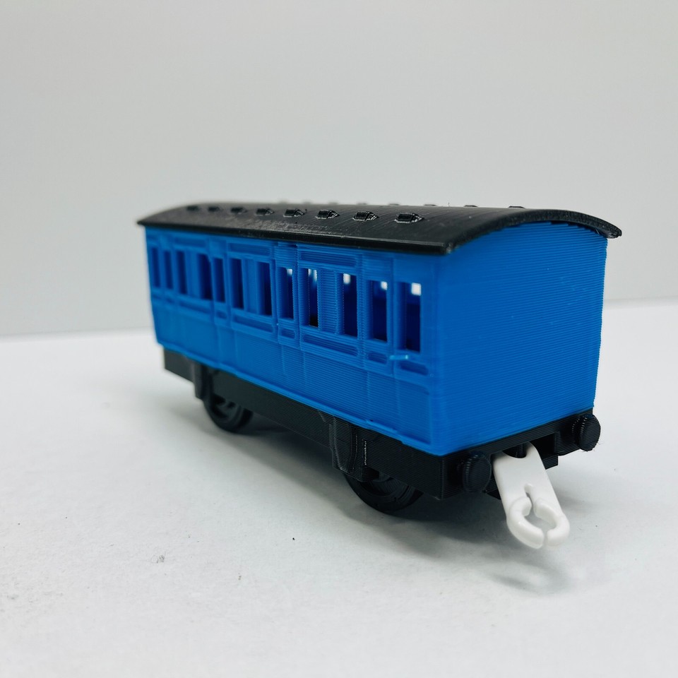 CUSTOM MADE BLUE PASSENGER COACH Trains Works on TrackMaster and Tomy ...