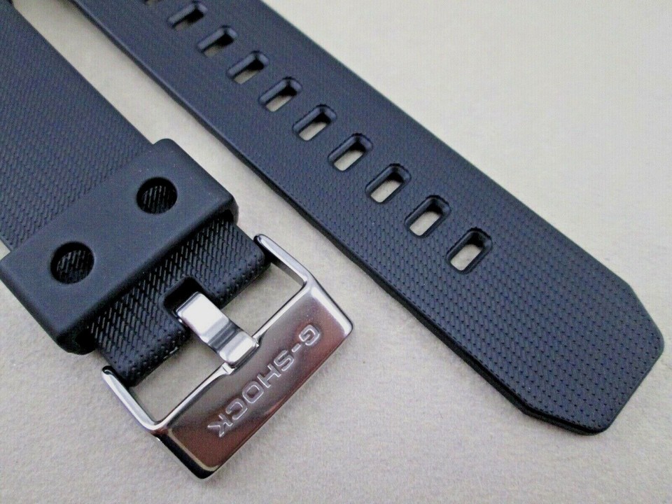 Genuine Casio G-Shock GD-400 GD400 black resin watch band strap shiny ...