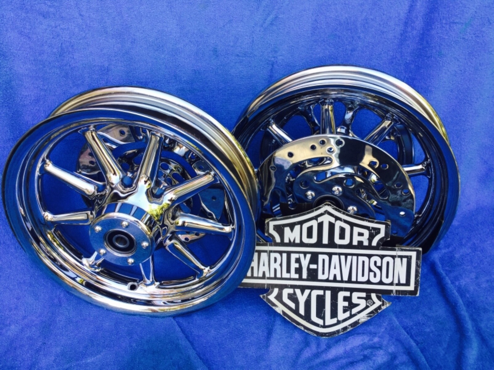 Harley-Davidson 9 Spoke Heritage Chrome Wheels JUST WHEELS | 43300336 ...