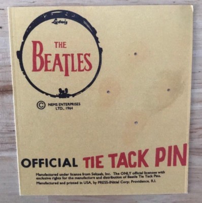 THE BEATLES DISPLAY CARD FOR THE BEATLES TIE TACK PIN 1964 (B1) | eBay