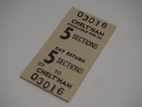 VicRail train ticket CHELTENHAM 5 SECTIONS 03016 - 1970's VR Victorian ...