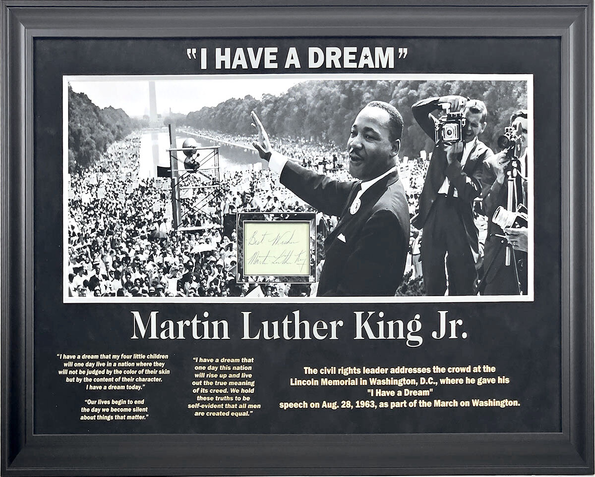 Martin Luther King Jr Signed Autographed Cut Signature Framed I Have a ...