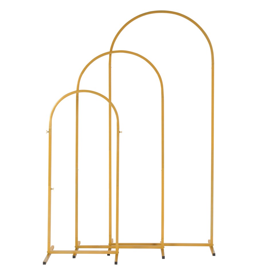 Gold Arch Backdrop Stand Set of 3 (6FT, 5FT, 4FT) Wedding Arched Metal ...