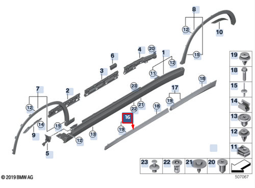 BMW X1 F48 M Guide de pare-chocs avant droit 51138067706 8067706 ...
