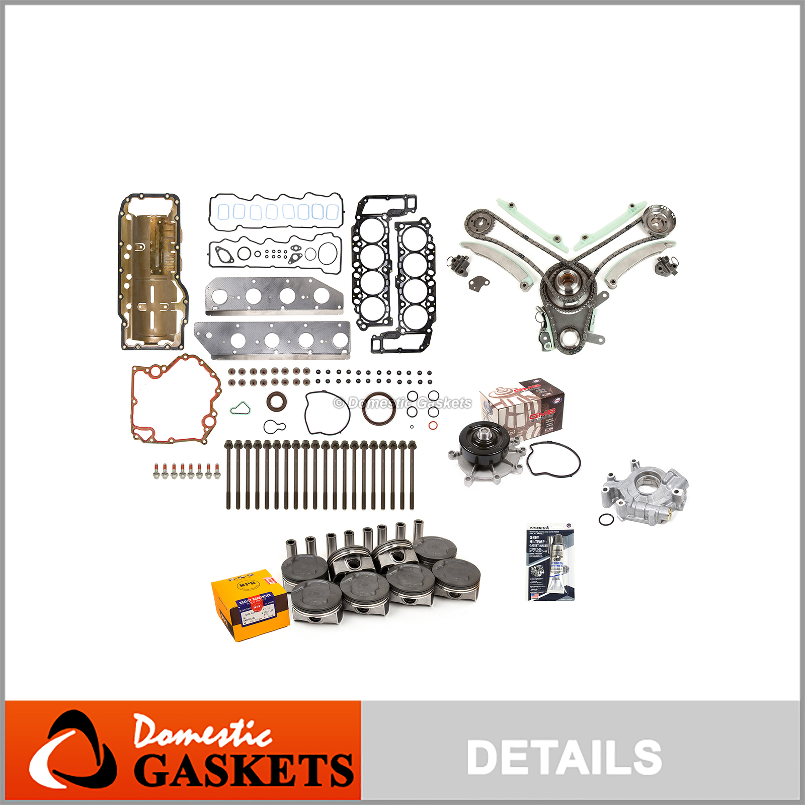 Overhaul Engine Rebuild Kit Fits 08-10 Dodge Dakota Ram Durango Jeepr 4 ...