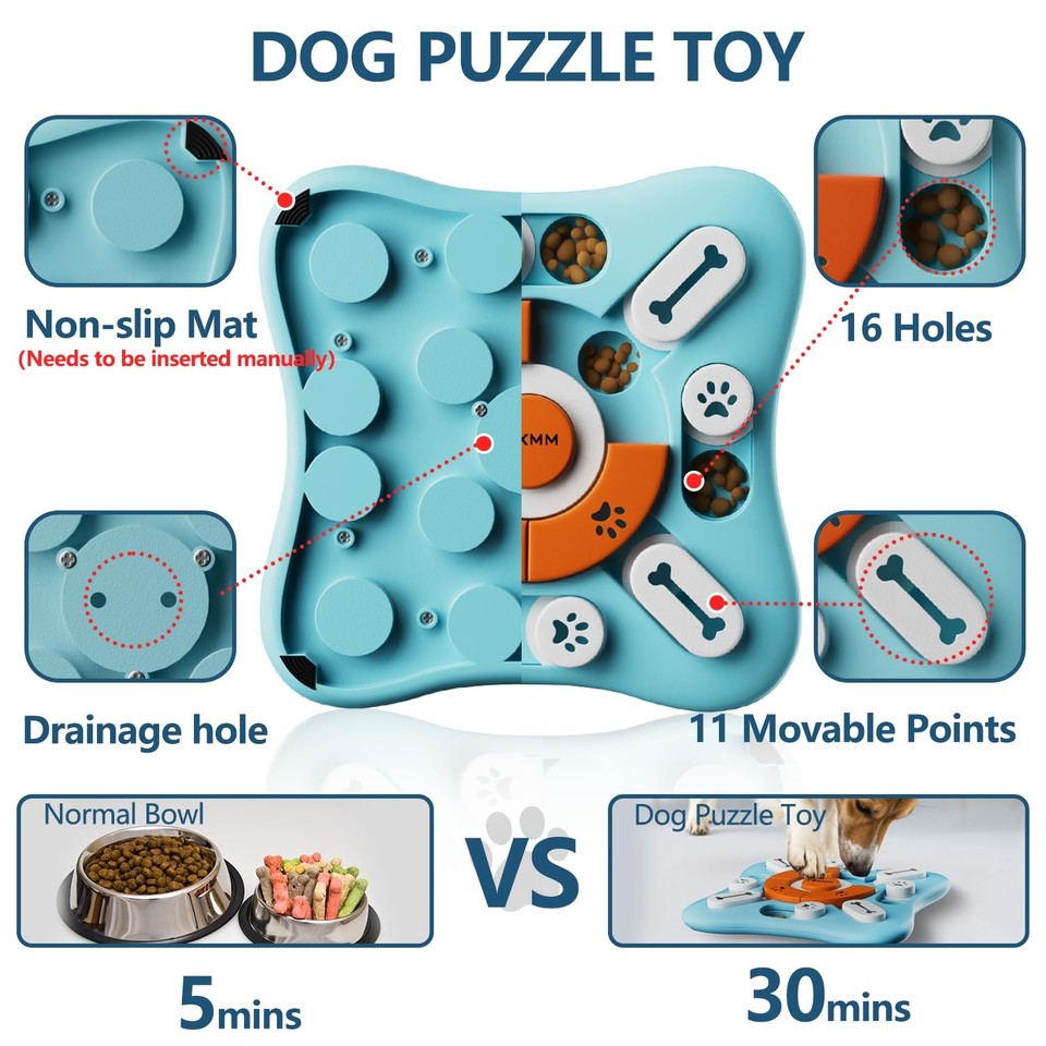 FOXMM Interactive Dog Treat Puzzle Toys for IQ Training & S-Level 2 ...