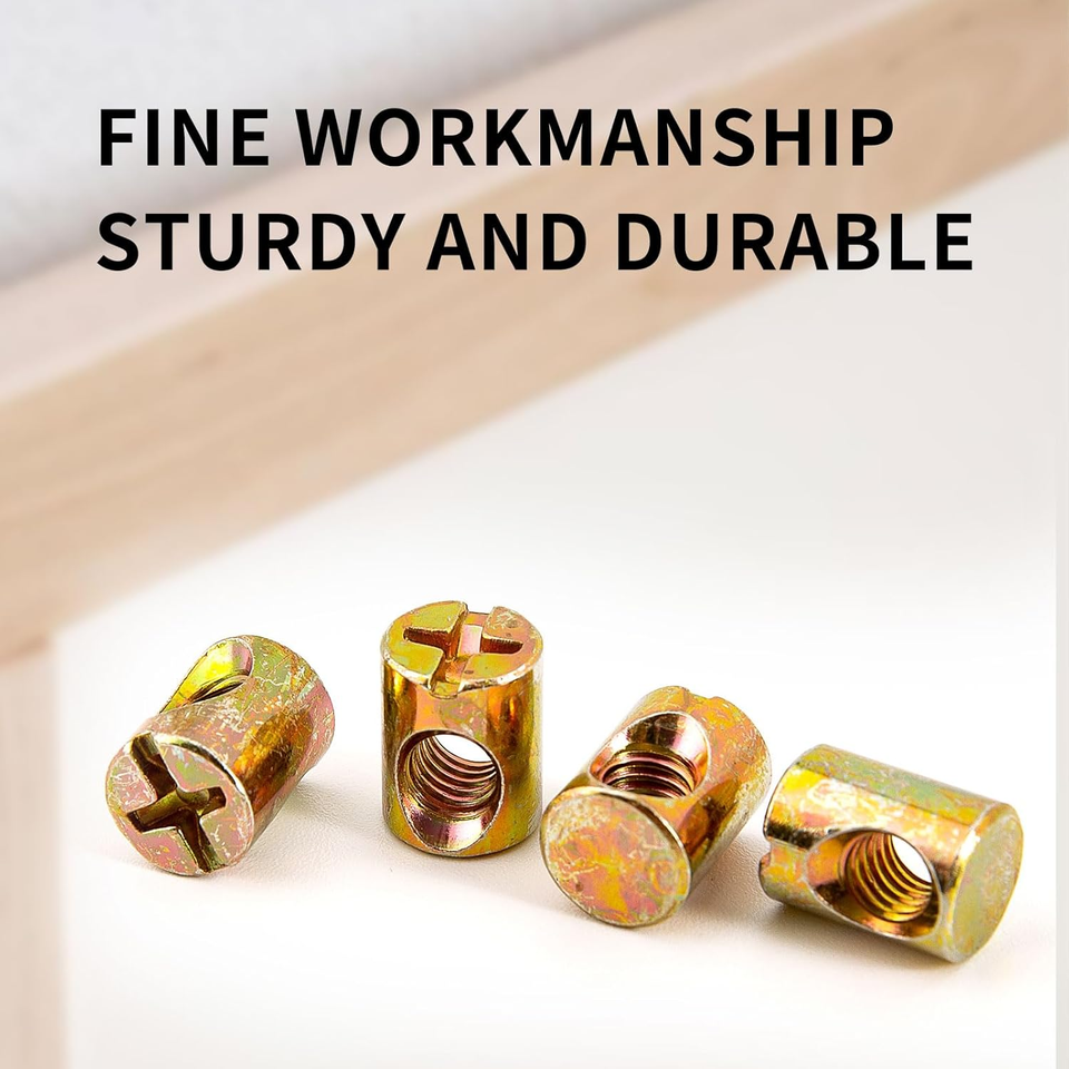 4 PCS M6 Spring Loaded Barrel Nuts, Slotted Barrel Nut Cross Dowels ...