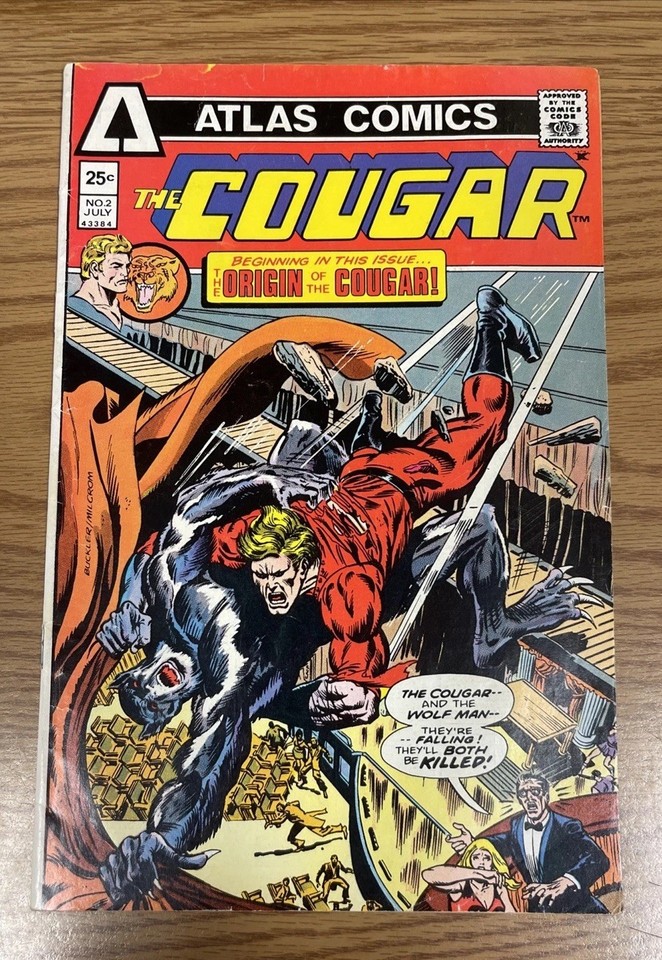 Cougar #2 Origin Story Buckler cover Springer Wolf-Man 1975 Atlas | eBay