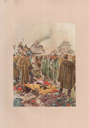 German Surrender WWII Berlin Poster WW2 old Print Lithography original ...