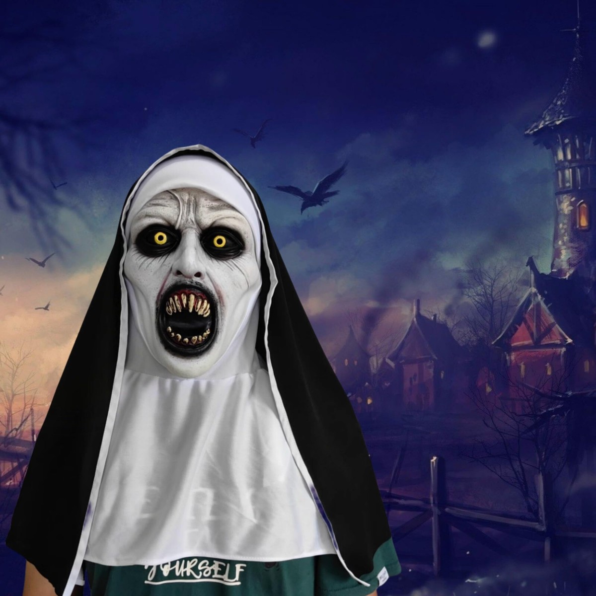 Halloween Nun Mask The Nun Horror Mask Cosplay Valak Scary Latex Masks ...