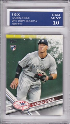 AARON JUDGE ROOKIE CARD 2017 Topps Baseball HOLIDAY VERSION GEM MINT 10 ...