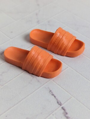 Barbie FASHIONISTAS Fits BROAD KEN Doll ORANGE SANDALS Slides FLIP ...
