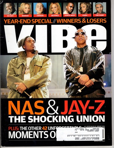 VIBE Magazine January 2006 NAS & JAY-Z Photo Cover Rap Hip-Hop R&B ...
