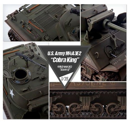 Academy 1/35 U.S. Army M4A3E2 "Cobra King" Tank Hobby Plastic model kit ...