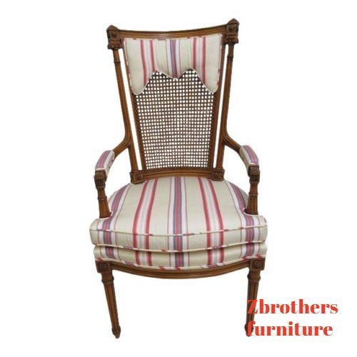 Baker Furniture French Regency Fireside Cain Back Arm Lounge Chair A | eBay