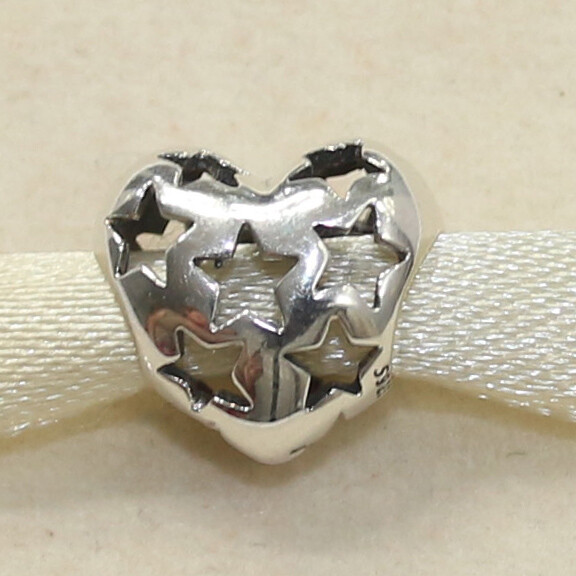 Authentic PANDORA Starry Heart Charm 791393 Sterling Silver S925 for ...