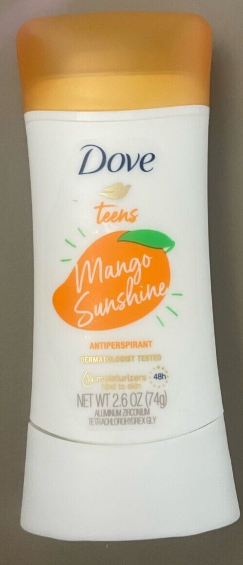 DOVE Teens Antiperspirant Moisturizers Mango Sunshine Deodorant Blue ...