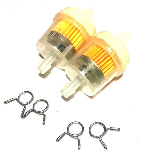2 X MOTORCYCLE INLINE 1/4 3/16 GAS FUEL FILTER ATV UTV JETSKI QUAD W/ 4 ...