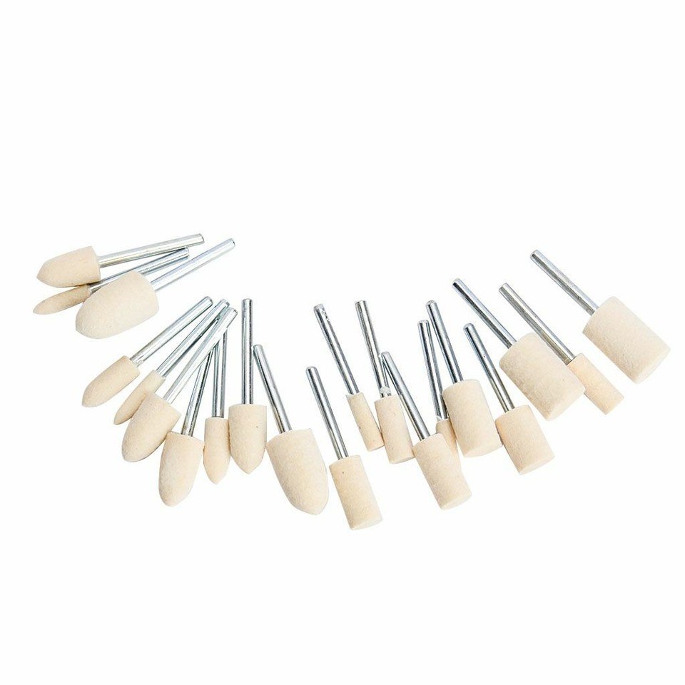 20 Pcs Felt Polishing Buffing Pads Wheel Wool Plastic Dremel Rotary ...