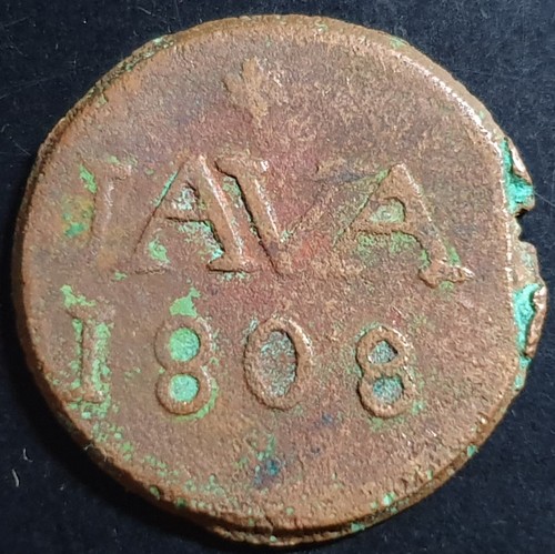 Netherlands Indies under French VOC 1 One Doit Duit JAVA 1808 Scho. 579 ...