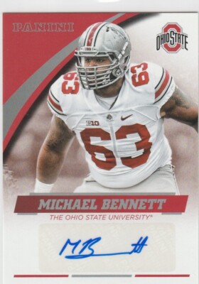 MICHAEL BENNETT 2015 PANINI OHIO STATE COLLEGIATE AUTOGRAPH SIGNATURE ...