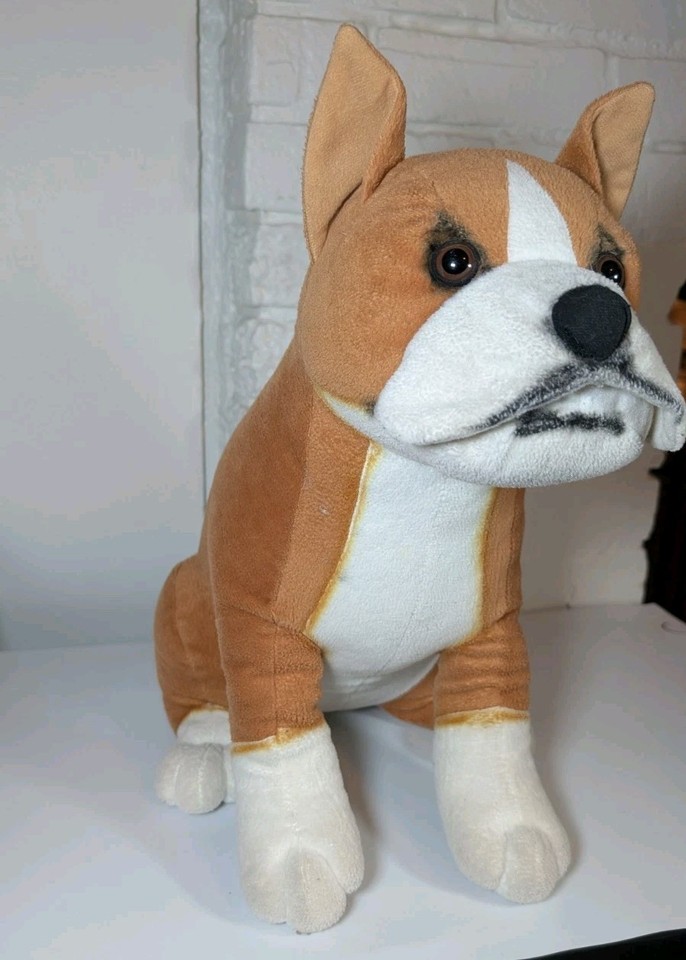 LARGE Boxer Plush Stuffed Animal Brown Dog Vintage Realistic Life Size ...