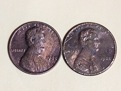 1982 Copper (3.1g) Large and Small Date Pennies Set (Offset Error) No Mint Mark | eBay