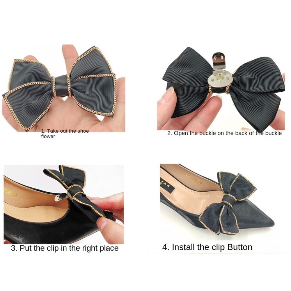 1PC Bow Design Shiny Clips Rhinestone Shoes Charm Buckle High Heel | eBay