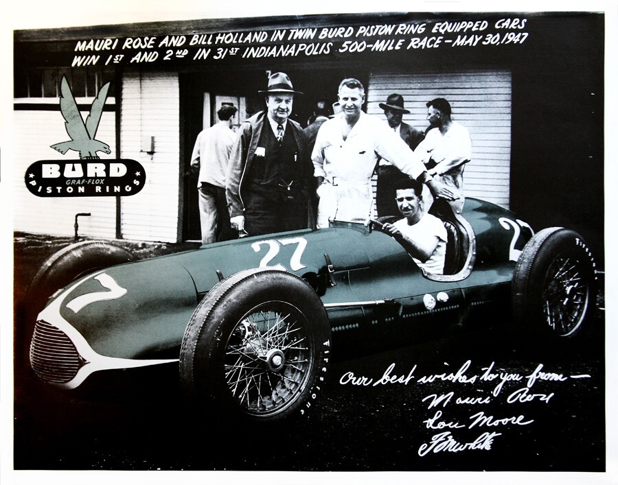1947 Indy 500 Mauri Rose 1st Place Vintage Auto Racing Poster Art Print ...