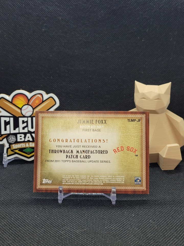 2011 Topps Update Commemorative Throwback Patch Jimmie Foxx RED SOX ...