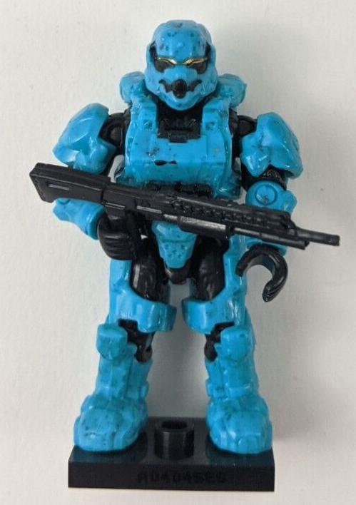 Cyan Spartan Soldier w/ Shotgun Halo Charlie Series Mega Bloks Micro ...