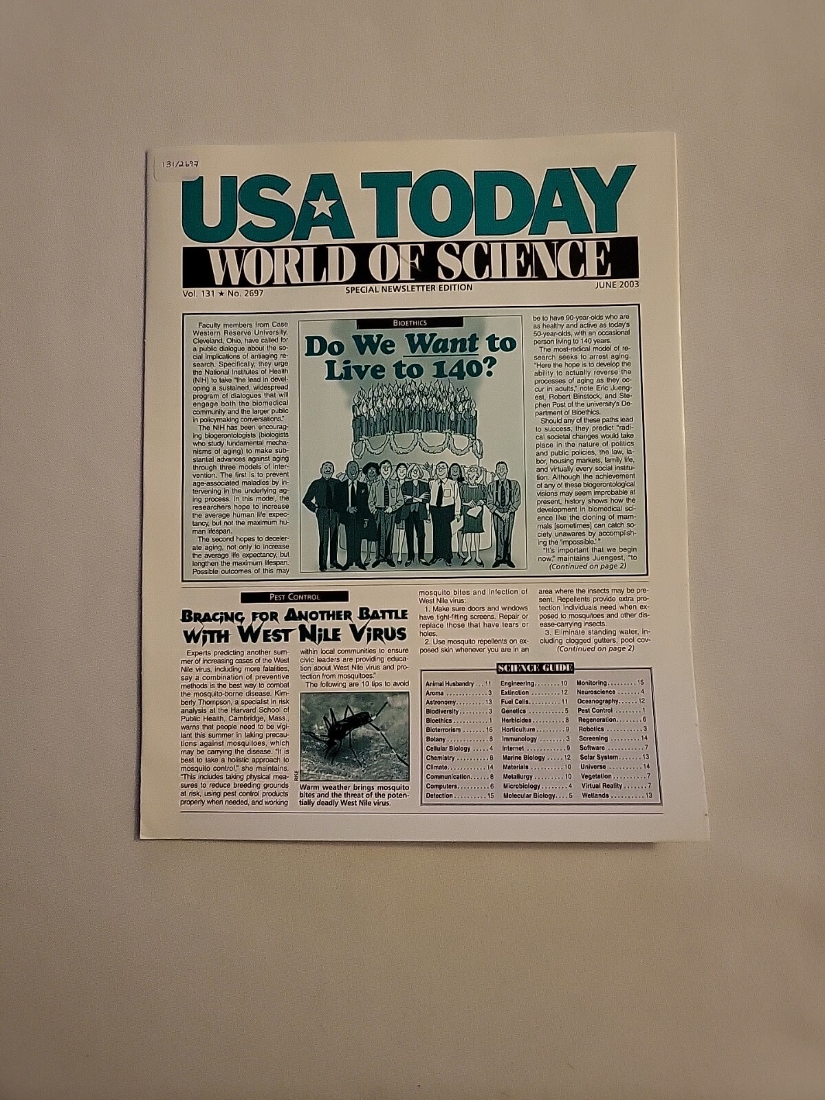 2003 June, USA Today Magazine, World of Science, (CP373) | eBay