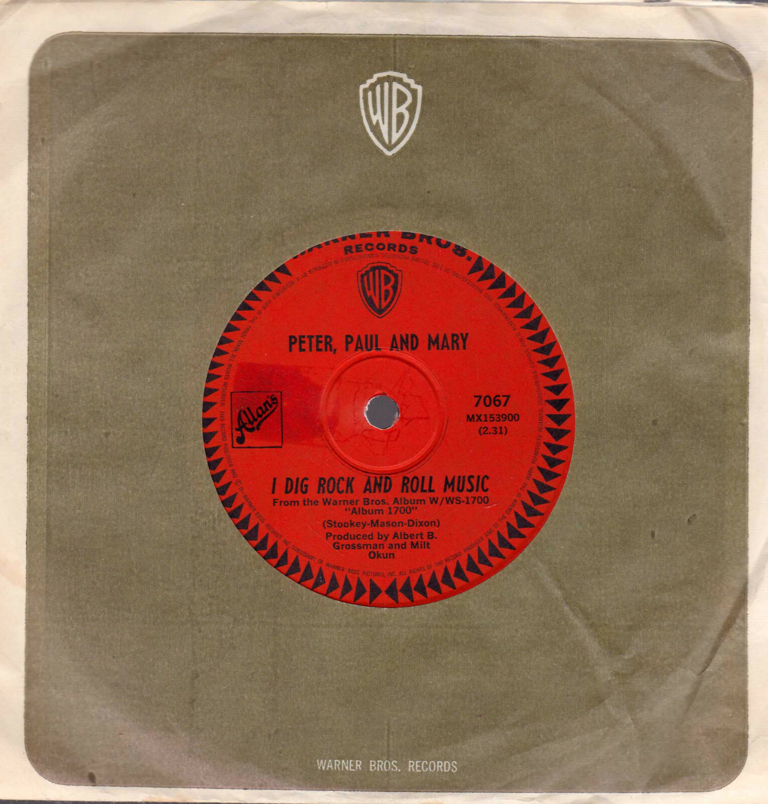 PETER, PAUL & MARY I Dig Rock and Roll Music / The Great Mandella 45 ...