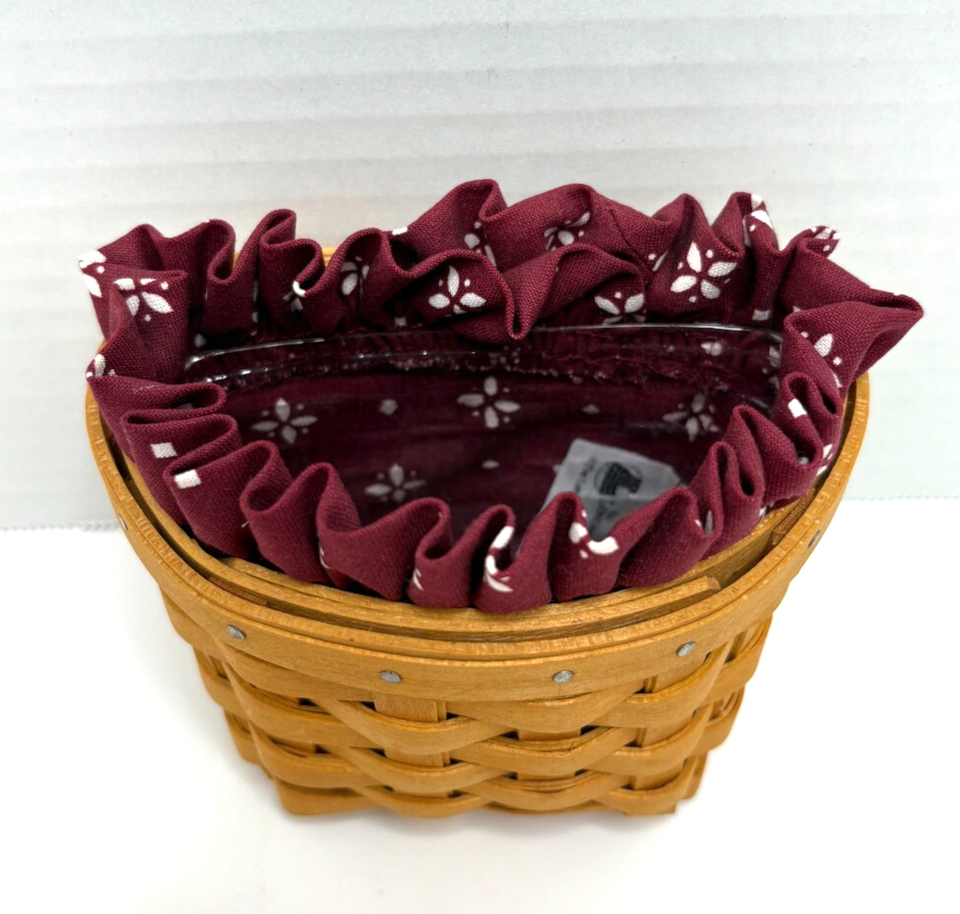 LONGABERGER 2001 Small Wall Pocket Basket w/OG Red Liner | eBay